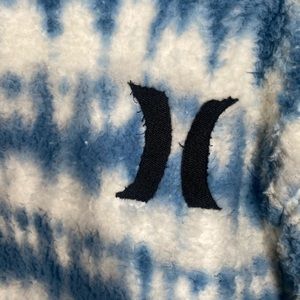 Hurley | Sweaters | Hurley Fuzzy Tie Dye Blue White Sherpa Hoodie ...